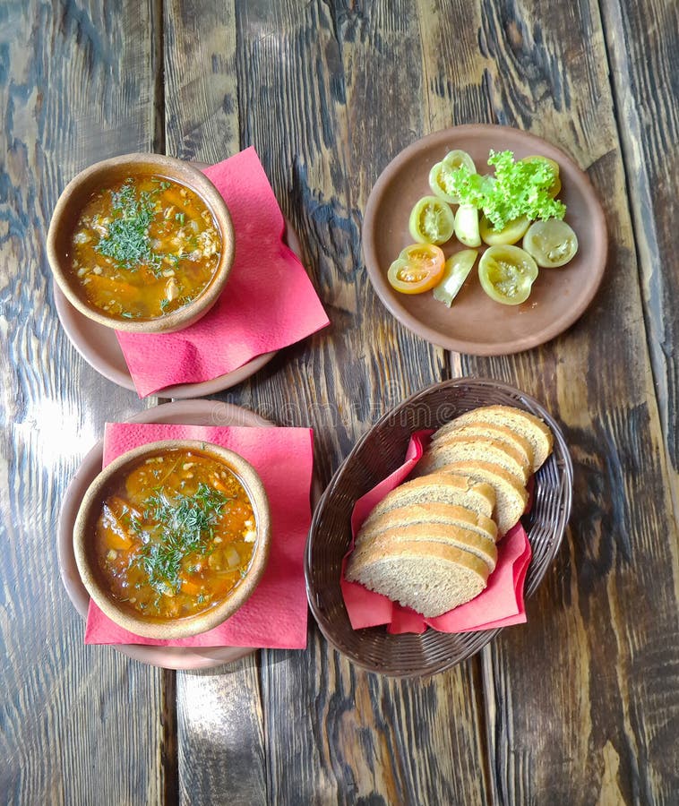 Soup in clay pots stock photo. Image of stew, fitness - 19648206