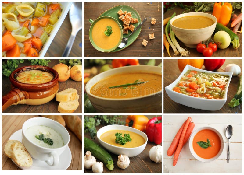 Soup collage stock image. Image of butternut, vegetable - 41069057