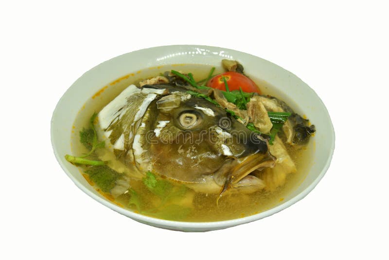 Soup fish head stock photo. Image of leaf, cooking, lemon - 73723526