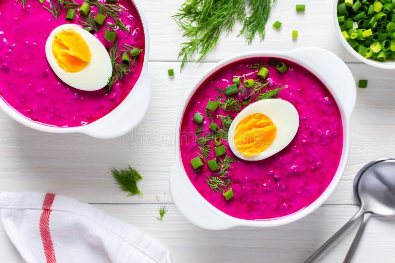 Soup from Fresh Young Beetroot and Cucumbers Stock Photo - Image of ...