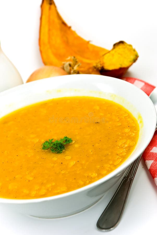 Soup - Hot Pot of Green Pea,carrots and Pumpkin Stock Photo - Image of ...