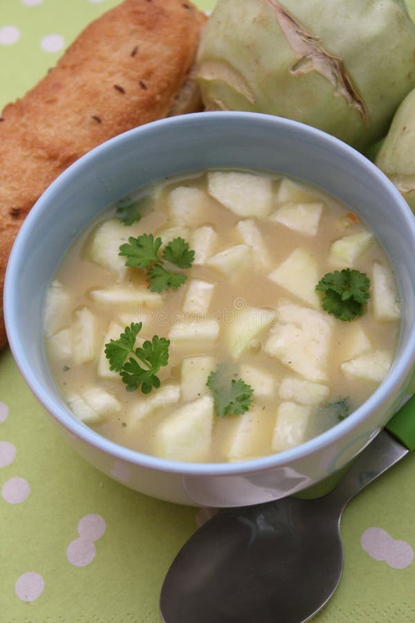 Soup of Kohlrabi stock image. Image of vegetarian, cabbage - 94878385