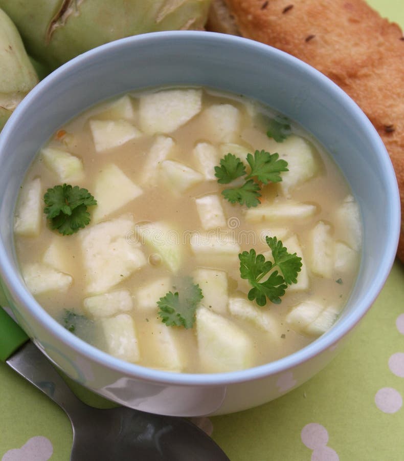 Soup of Kohlrabi stock photo. Image of cabbage, herbs - 94878620