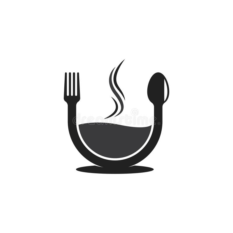Soup Logo Vector Icon Design.soup Logo Combined with Fork and Spoon ...