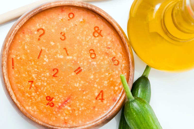 Soup with numbers stock illustration. Illustration of gourmet - 12591239