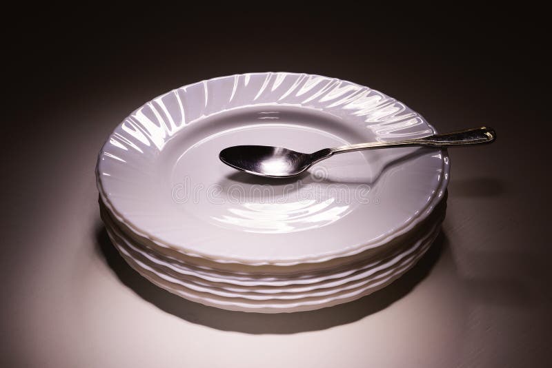 Soup Plates and One Spoon stock photo. Image of preparation - 243791612