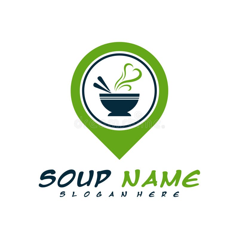 Soup with Point Logo Design Concept. Food Cooking Logo Vector Stock ...