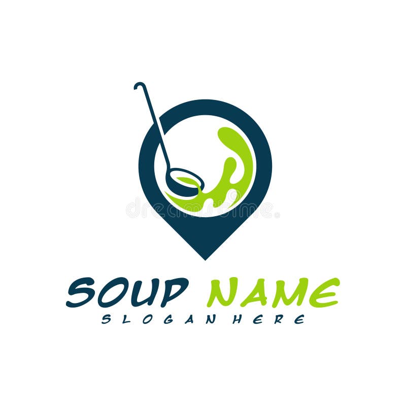 Soup with Point Logo Design Concept. Food Cooking Logo Vector Stock ...