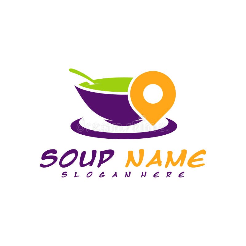 Soup with Point Logo Design Concept. Food Cooking Logo Vector Stock ...