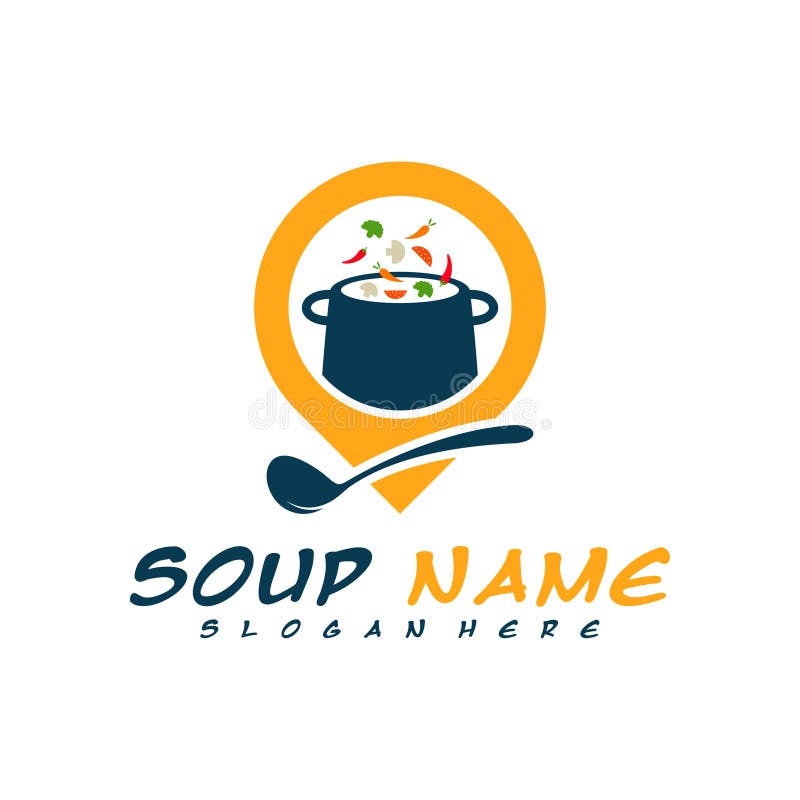 Soup with Point Logo Design Concept. Food Cooking Logo Vector Stock Vector - Illustration of ...