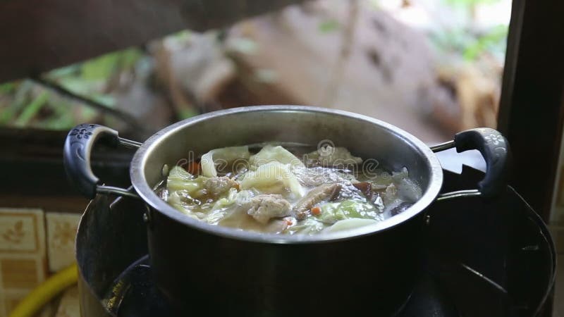 The Soup In The Pot Is Boiling In A Restaurant. Stock Video - Video of ...