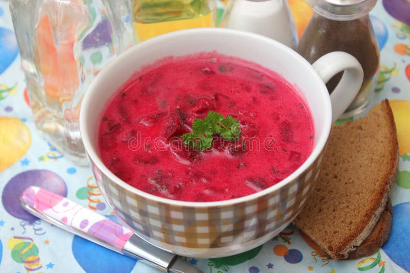 Soup of red beet roots stock image. Image of vegetarian - 92909795