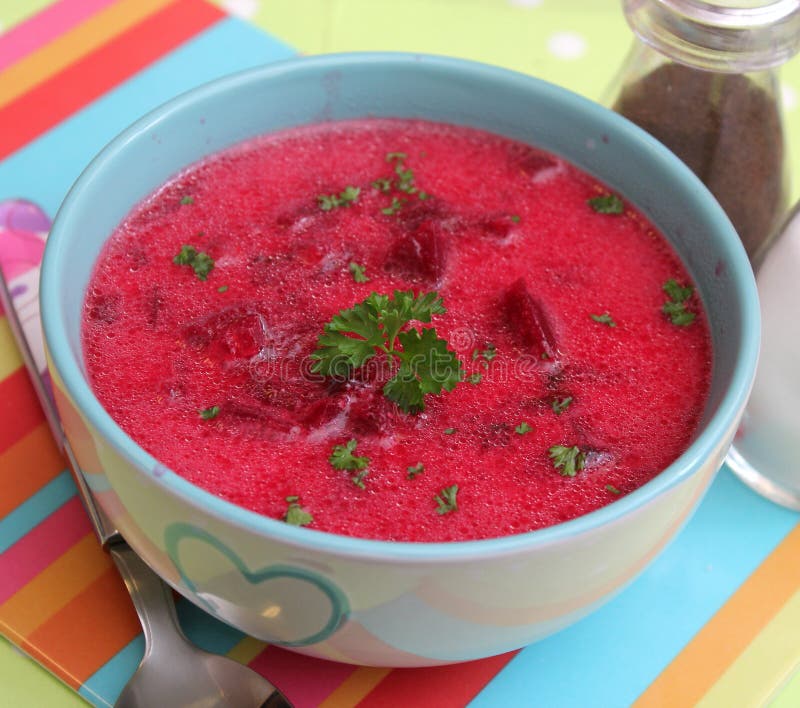 Soup of red beet roots stock image. Image of starter - 92945215