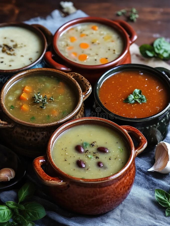 Soup Selection stock image. Image of cuisine, dinner - 363548093