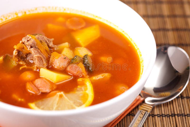 Soup on table stock photo. Image of pickled, bowl, homemade - 23742680