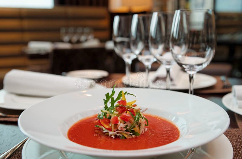 Soup on table stock photo. Image of gaspacho, broth, glass - 26508530