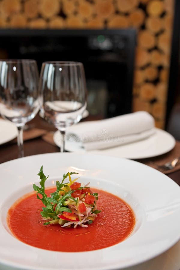 Soup on table stock image. Image of place, interior, cuisine - 26508559