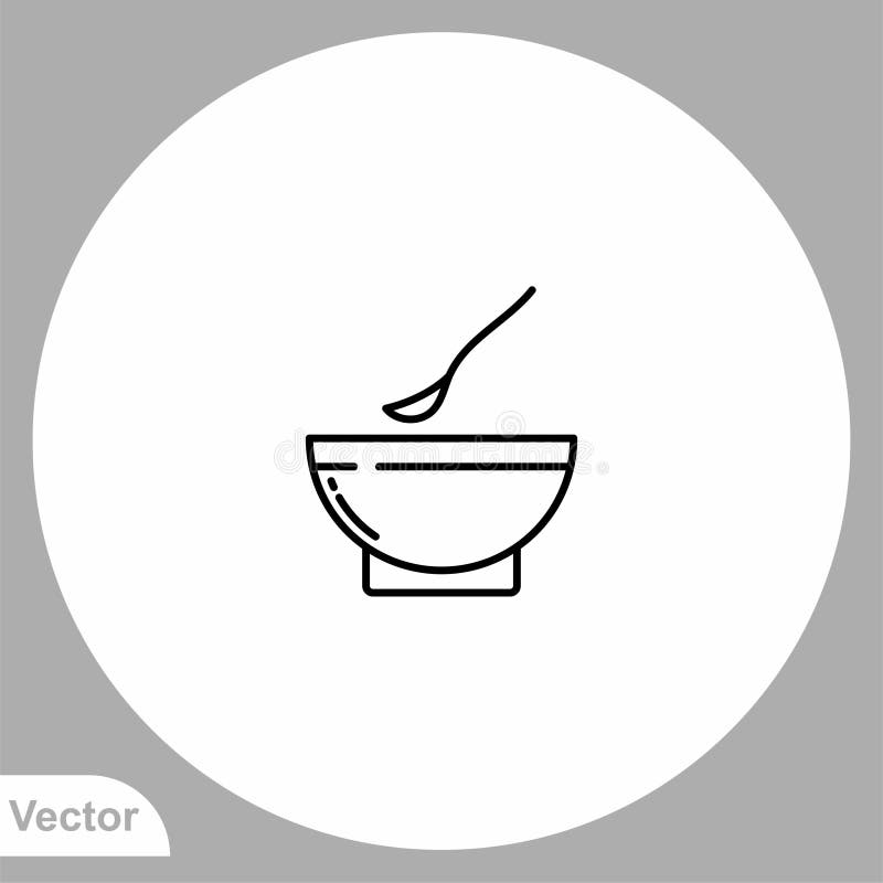 Soup Vector Icon Sign Symbol Stock Illustration - Illustration of ...