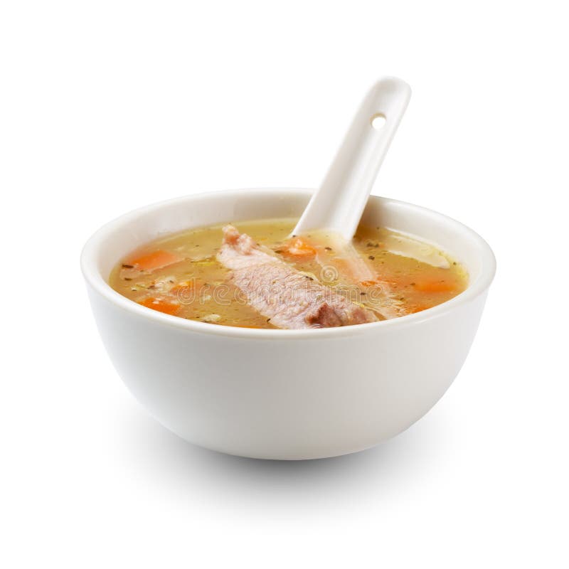 Soupe De Viande "Solyanka" Dans Une Assiette Blanche Sur Fond De Bois ...