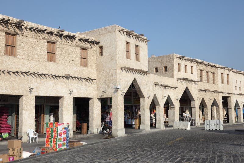 Souq Waqif in Doha, Qatar editorial stock image. Image of landmark ...