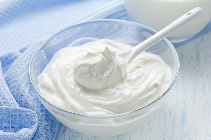 Sour cream in a bowl stock photo. Image of ceramic, dairy - 19635964