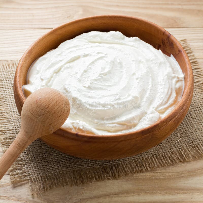 Sour cream in a bowl stock photo. Image of ceramic, dairy - 19635964