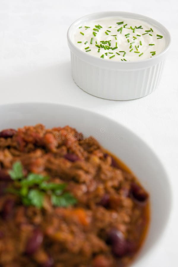 Sour Cream and Chives with a Chilli Stock Image - Image of cooking ...