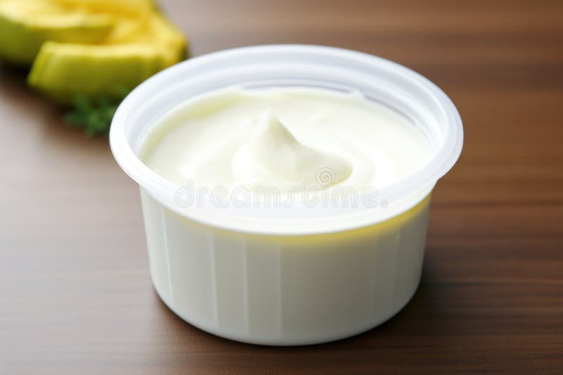 Sour Cream Container with an Open Lid Stock Photo - Image of kitchen ...