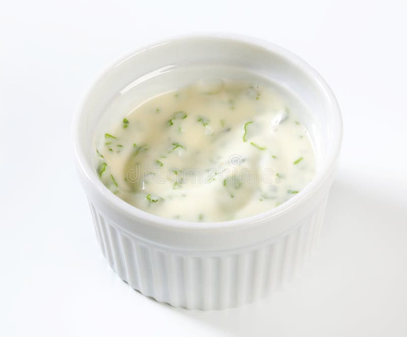 Sour Cream Dressing stock image. Image of chives, closeup - 56592911