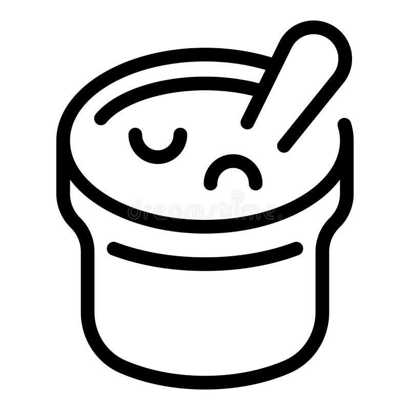 Outline sour cream icon stock vector. Illustration of black - 123744844