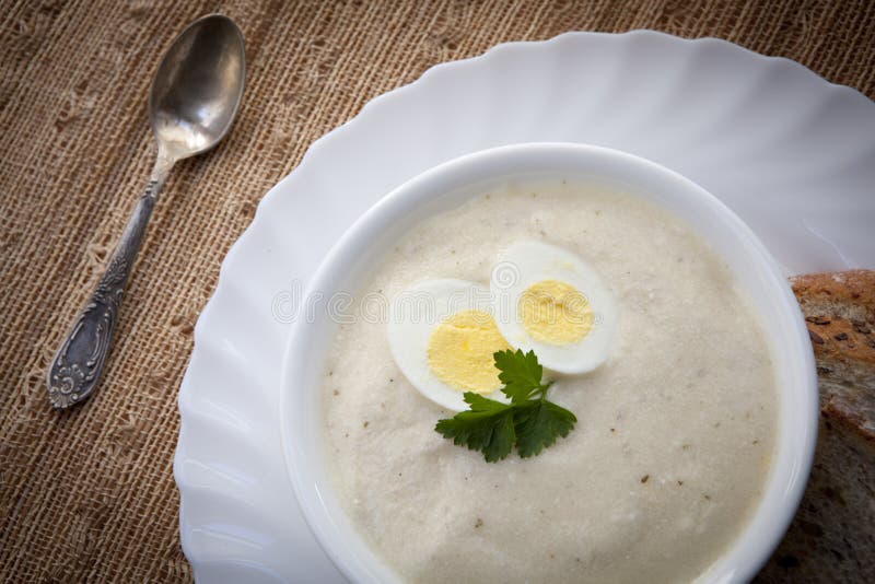 Sour Rye Soup for Easter (zurek) Stock Photo - Image of sour, plate ...