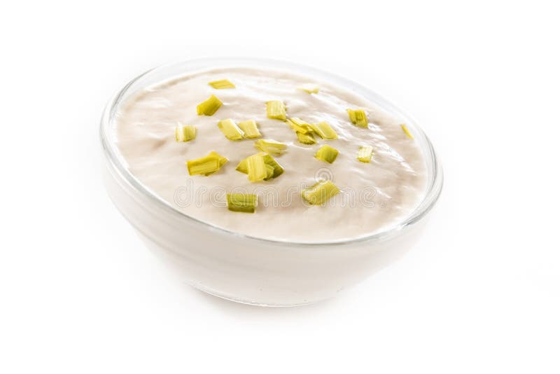 Sour Cream Isolated on White Background Stock Photo - Image of ...