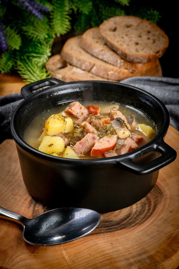 The Sour Soup Made of Rye Flour Stock Image - Image of dinner, sour ...