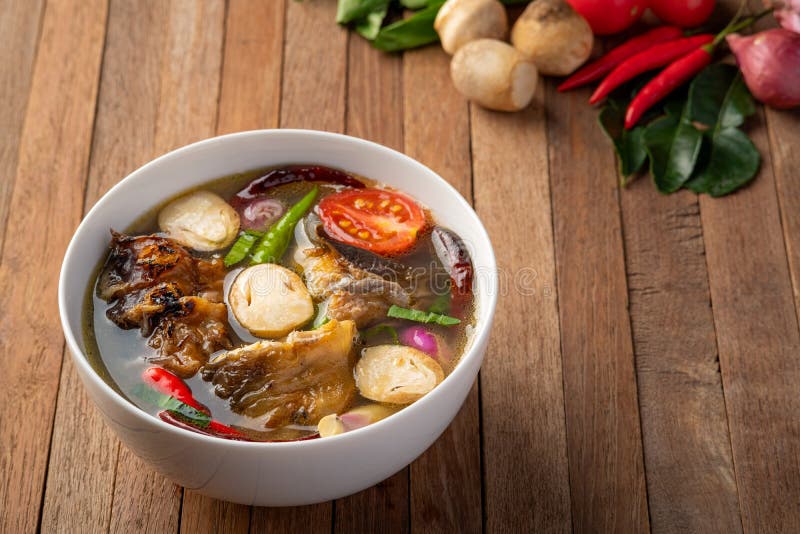 Sour and Spicy Smoked Dry Fish Soup Stock Photo - Image of gourmet ...