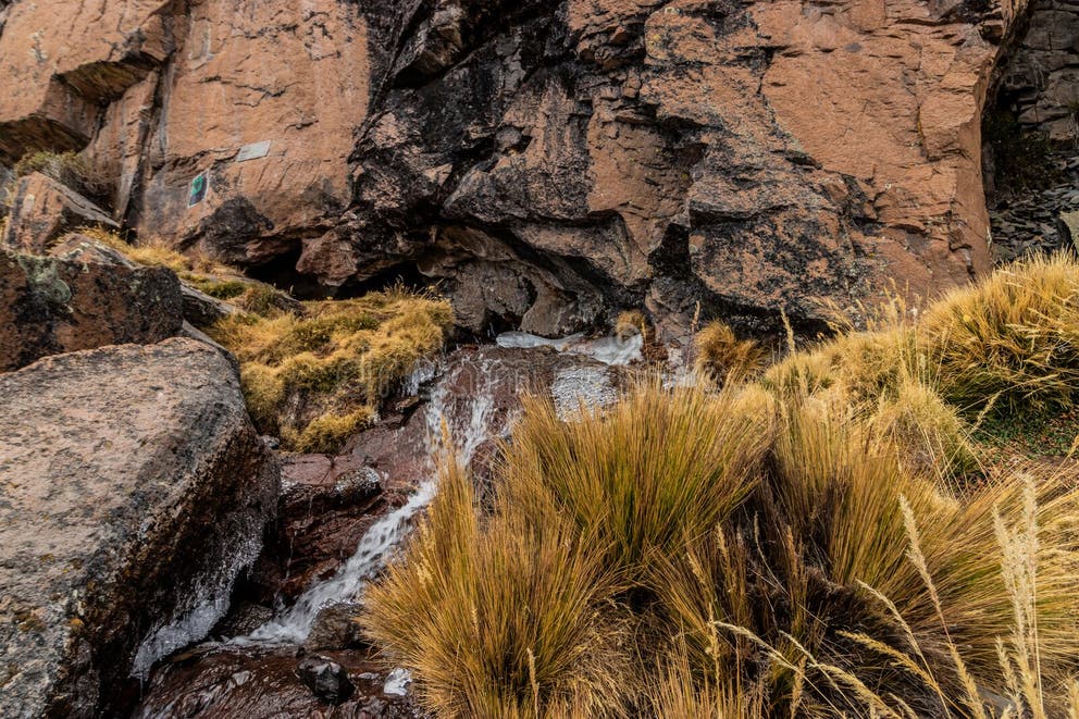Source of the Amazon River at Mismi Volcano, Pe Stock Image - Image of ...