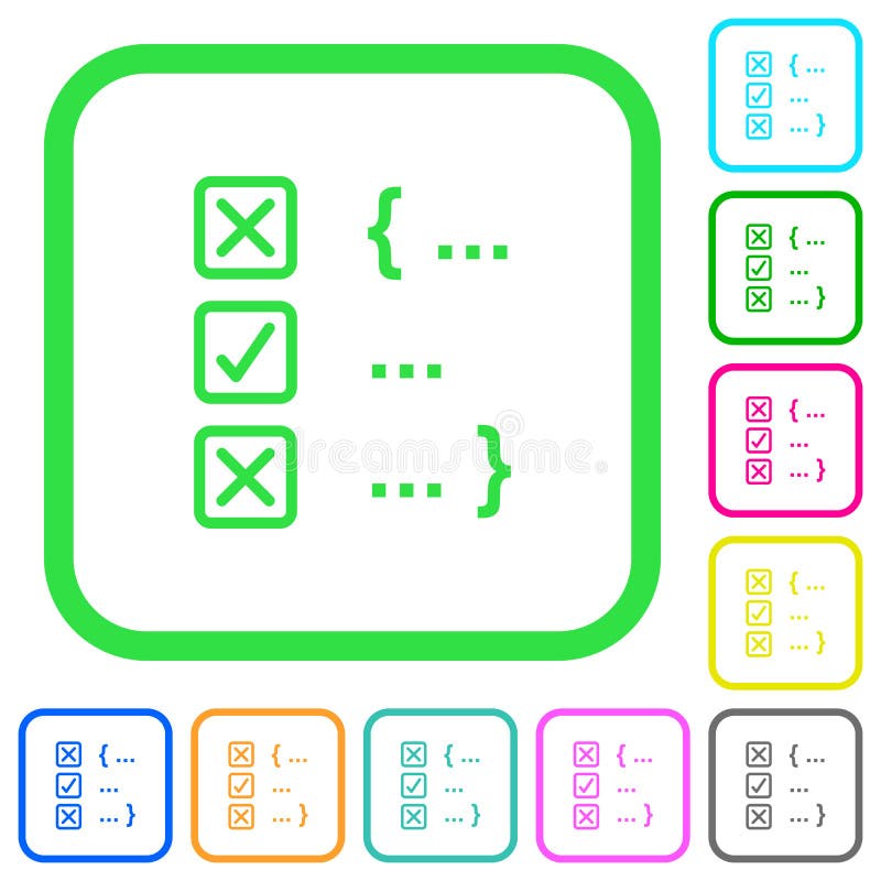 Source Code Checking Vivid Colored Flat Icons Stock Vector ...