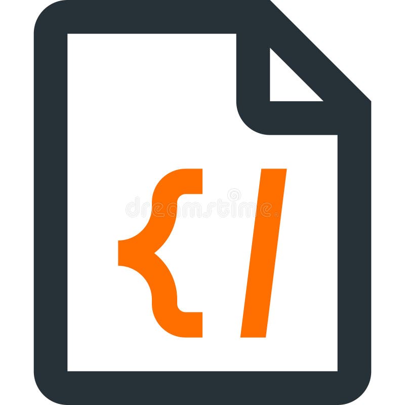 Source Code File Brace Brackets Script Vector Icon Stock Vector Illustration Of Coding