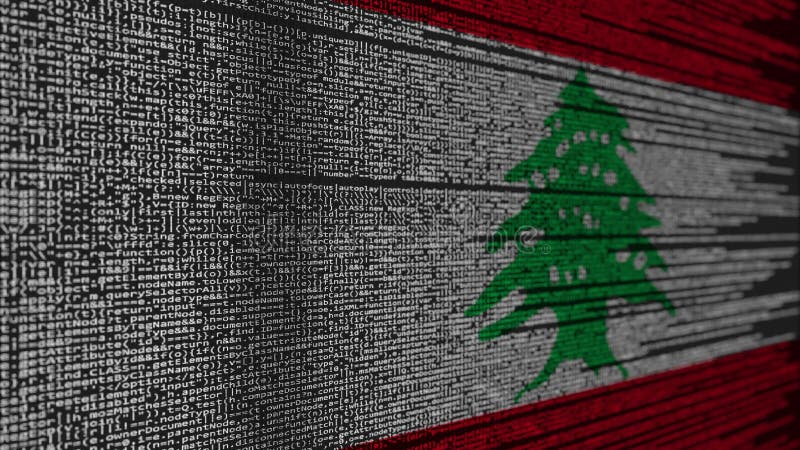 Barcode Set the Color of Lebanon Flag, Triband of Red and White ...
