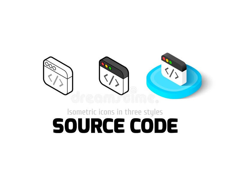 Source Code Icon in Different Style Stock Vector - Illustration of logo ...