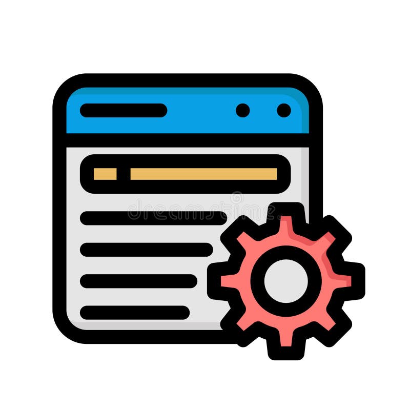 Source Code, Content Management, Isolated Vector Icons that Can Be ...