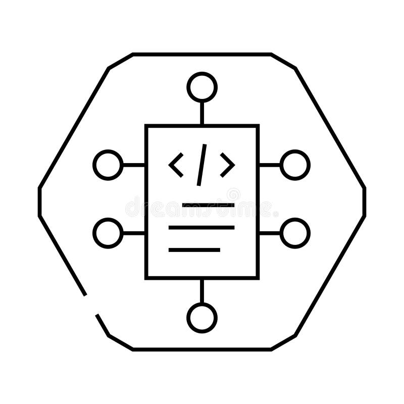 Source Code Management Line Icon Vector Illustration Stock Illustration Illustration Of Office