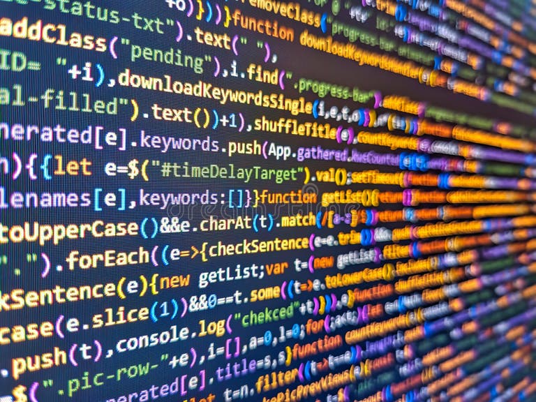 Source Code Photo. Programming Code Abstract Screen of Software Developer. Internet App ...