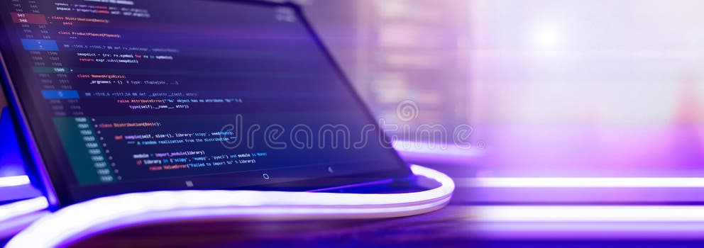 Source Code Photo. Technology Background.Software Development. Stock ...