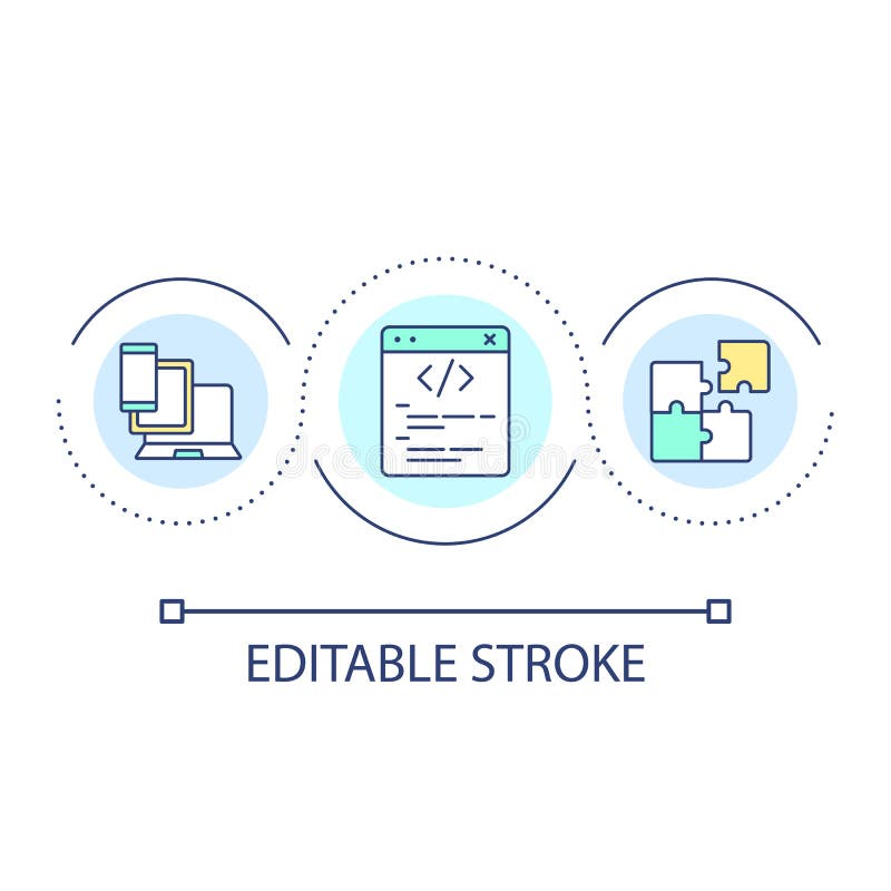 Source Code Portability Loop Concept Icon Stock Vector - Illustration of script, source: 265531553