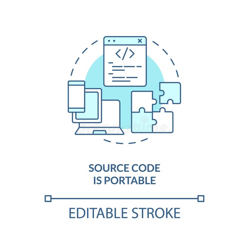 Source Code Portability Turquoise Concept Icon Stock Vector ... Source Code Portability Turquoise Concept Icon Stock Vector ...