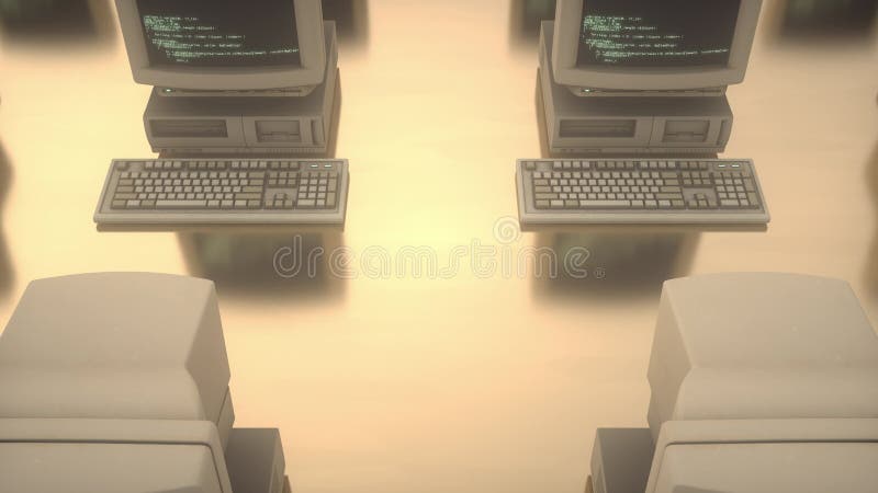 Old Retro Personal Computer with Keyboard on a Desktop with Green Screen Stock Footage - Video ...