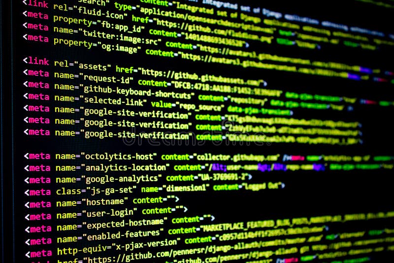 Source Code Screen. Programming Code. Writing Script Stock Image ...
