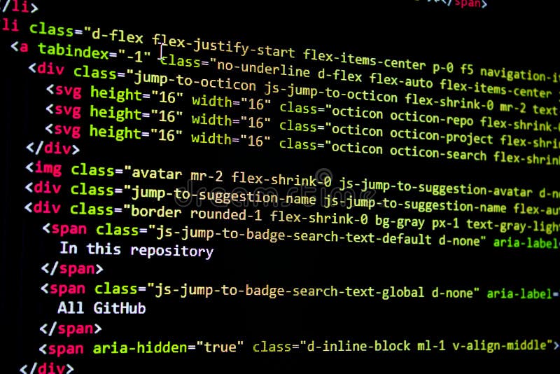 Source Code Screen Programming Code Writing Script Programmer Editing Code Background Stock