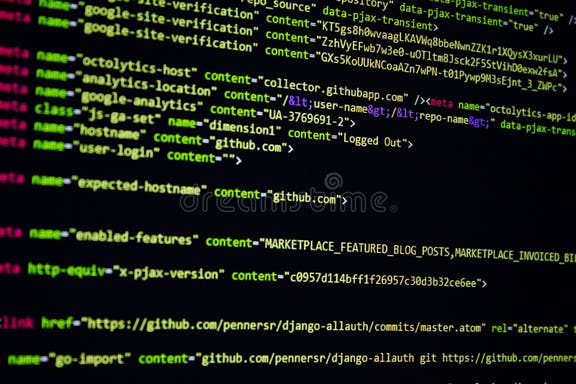 Source Code Screen. Programming Code. Writing Script Stock Photo - Image of background, monitor ...