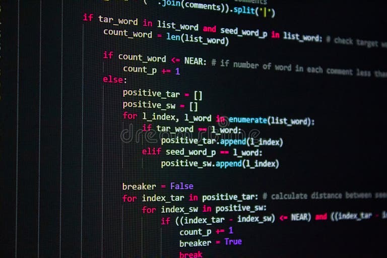 Source Code Screen. Programming Code. Writing Script Stock Image - Image of coding, command ...